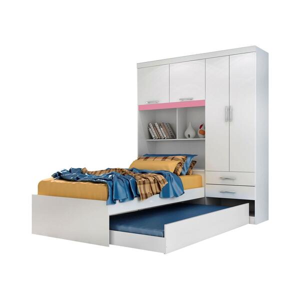 Guarda Roupa Modulado Solteiro 4 Portas Com Bicama Fusion Moverama ...