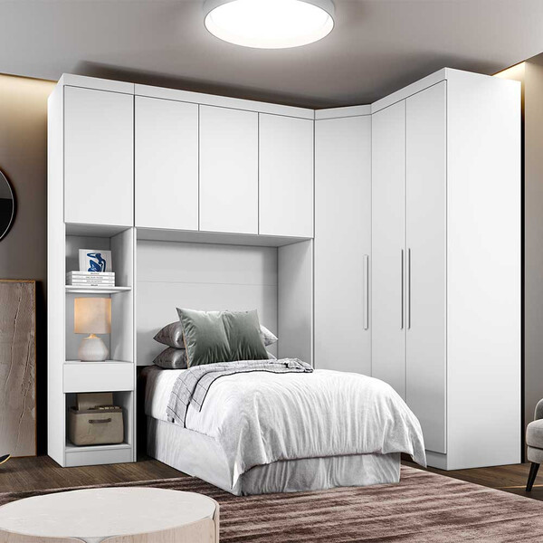 Guarda Roupa Modulado Solteiro Safira 007 Clic Moveis | Leroy Merlin