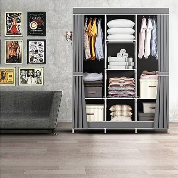 Guarda Roupa Portátil 2 Portas Cor Cinza | Leroy Merlin