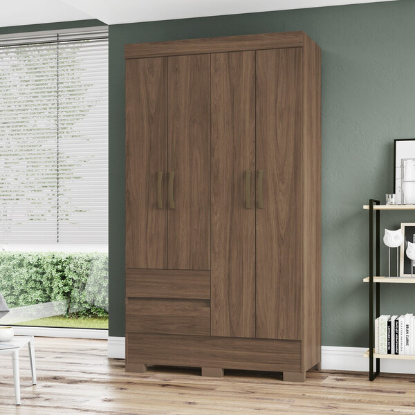 Guarda Roupa Solteiro 04 Portas 02 Gavetas Bs02 Briz | Leroy Merlin