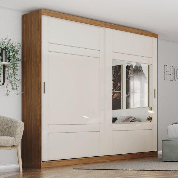Guarda Roupa Solteiro 2 Portas 3 Gavetas Turin Bege/nature/off White ...
