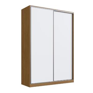 Guarda Roupa Solteiro 2 Portas Freijó Natural Branco 165x59, | Leroy Merlin