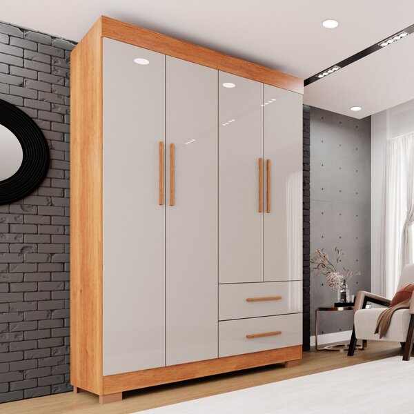 Guarda-roupa Solteiro 4 Portas 2 Gavetas Verona Premium | Leroy Merlin
