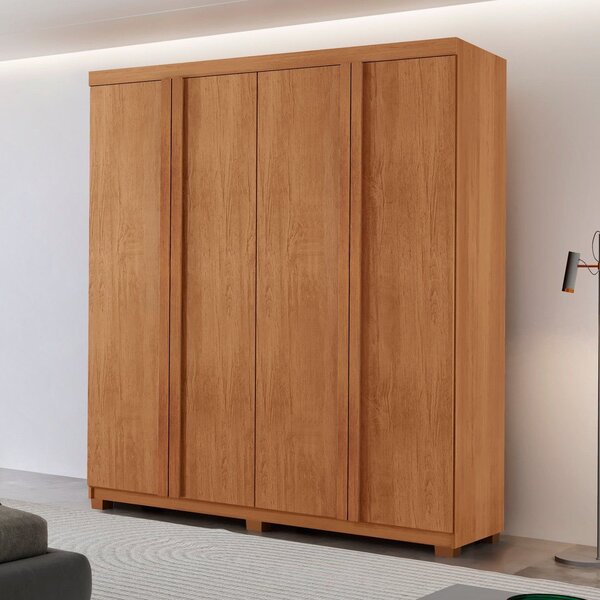 Guarda Roupa Solteiro 4 Portas E 2 Gavetas Com Pés 100% Mdf Severo ...