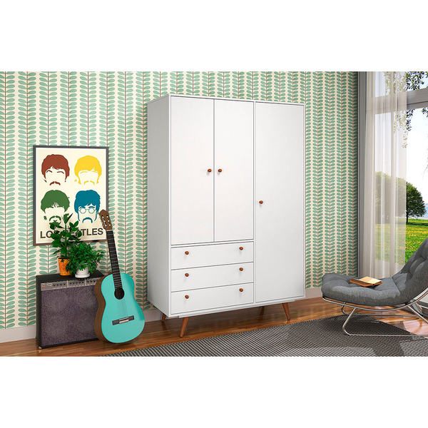 Guarda Roupa Solteiro Branco Retrô 20 | Leroy Merlin