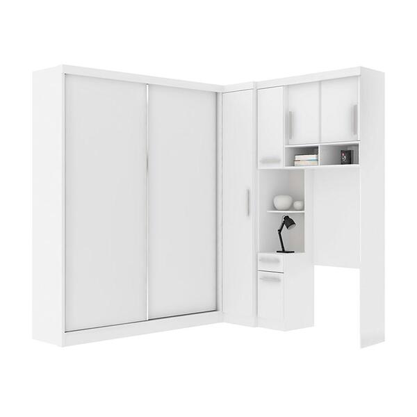 Guarda Roupa Solteiro De Canto Modulado Com 6 Portas, Muitos Nichos E 4 ...