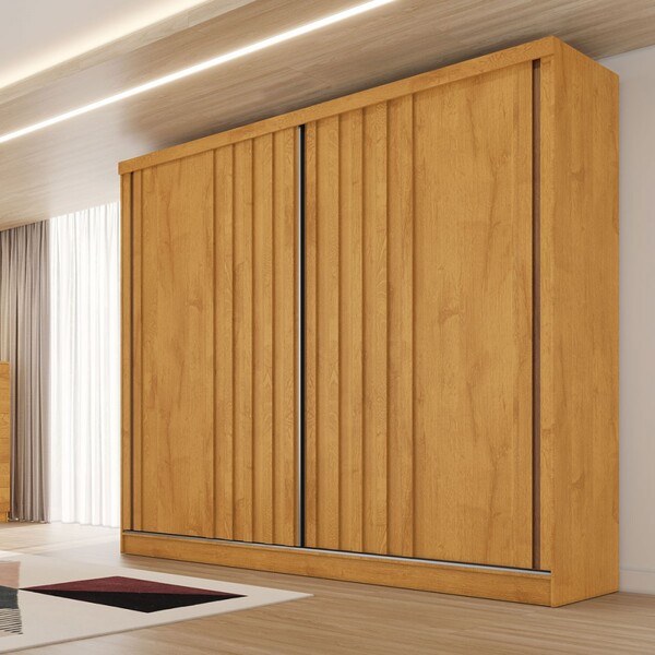 Guarda-roupa Solteiro Galati 2 Portas 4 Gavetas 100% Mdf Com Ripado ...