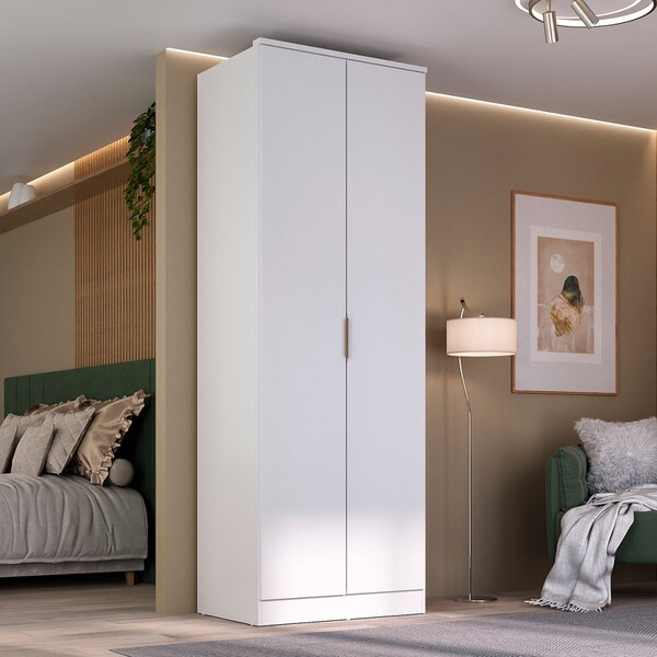 Guarda-roupa Solteiro Ravi 2 Portas 2 Gavetas 100% Mdf Branco - Mambel | Leroy Merlin