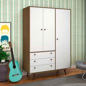 Guarda Roupa Solteiro Rústico Retrô 20 Rustik Olivar | Leroy Merlin