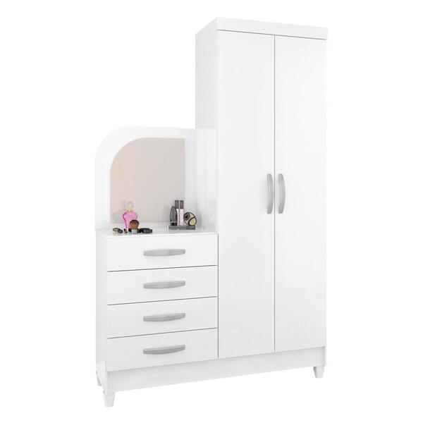 Guarda-roupas 2 Portas 4 Gavetas Com Penteadeira Multimóveis Cr35146 ...