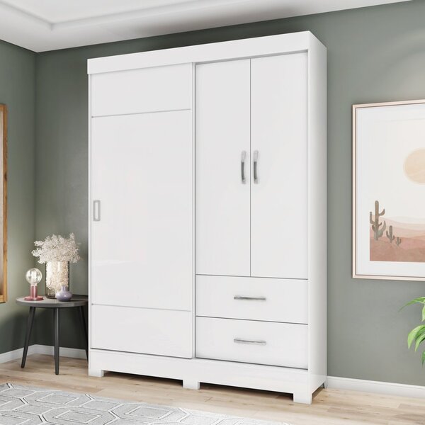 Guarda Roupas 3 Portas 2 Gavetas B59 Branco | Leroy Merlin