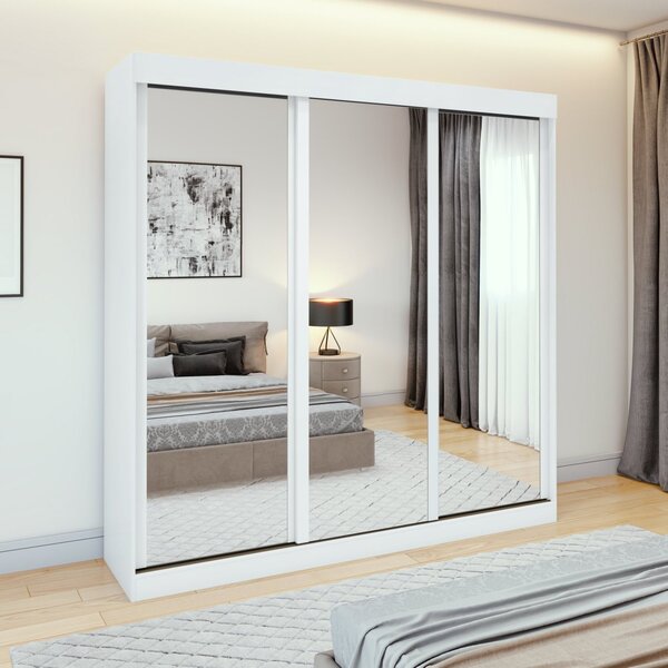 Guarda Roupas 3 Portas 3 Gavetas Super Glass Zion Yescasa Branco ...