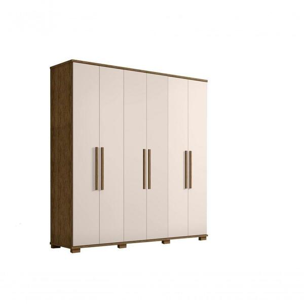 Guarda Roupas 6 Portas Magnus Canela/off White - Geval | Leroy Merlin