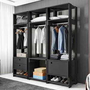 Kit 03 Closets Guarda Roupa Industrial Modulado 02 Gavetas 210x70 Cm ...