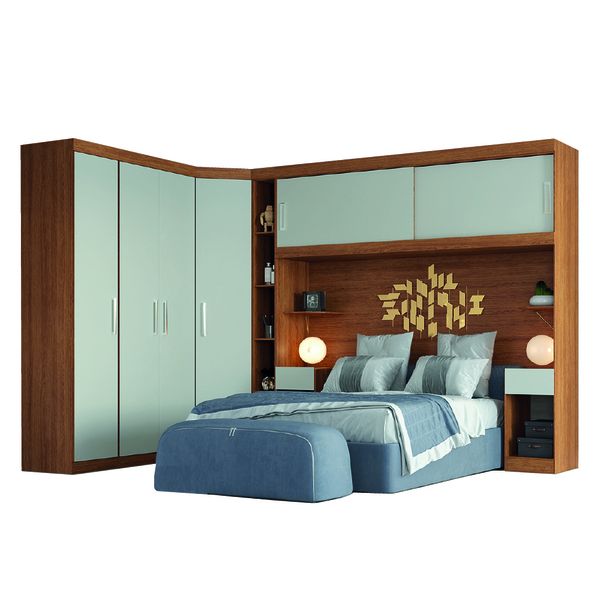 Guarda Roupas Modulado Com Cabeceira De Casal 1,38m Genova Plus 6 ...