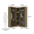 Guarda Roupas Modulado De Canto Diagonal 3 Peças Com 5 Portas E 4 ...