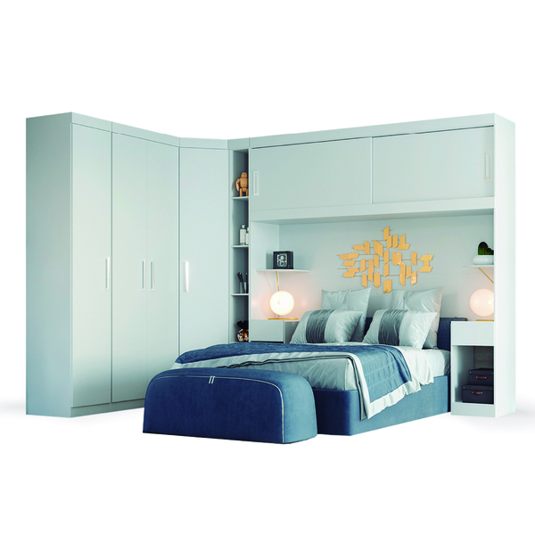Guarda Roupas Modulado De Casal 1,38 Com Cabeceira Genova Plus 6 Portas ...