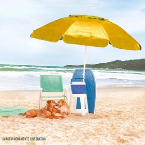 Guarda Sol Em Bagum E Haste De Alumínio 2,00 Metros Botafogo Amarelo ...