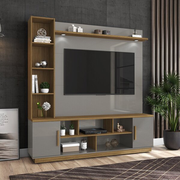 Home Com Led Para Tv Até 60 Polegadas 2 Portas 9 Nichos Prestige Móveis ...