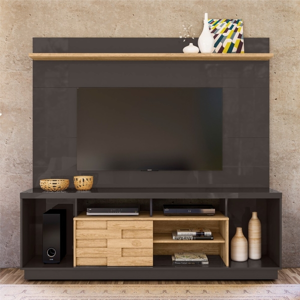Home Para Tv Braun Titânio Carvalho | Leroy Merlin