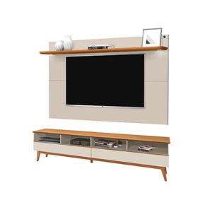 Home Para Tv Lecce Com 4 Nichos Off White Nature | Leroy Merlin