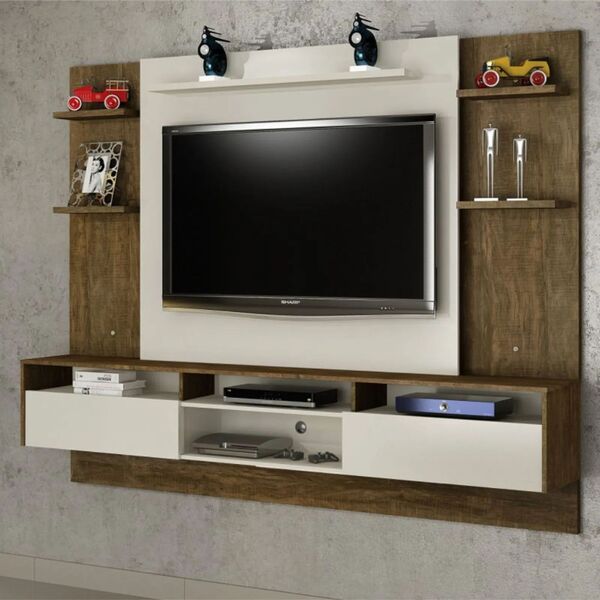 Home Theater Status Para Tv Até 60" Valdemóveis Ipê/off-white Cestaplus ...