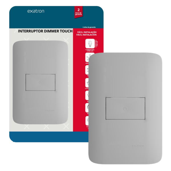 Interruptor Dimmer Touch 4x2 Controle Lampada Ventilador Teto | Black ...