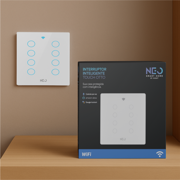 Interruptor Inteligente Smart Wi-fi Alexa Google 8 Botões 4x4 Bivolt ...