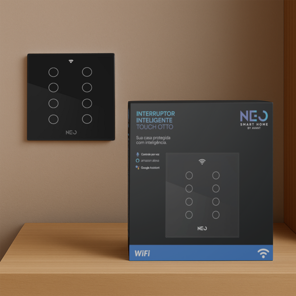 Interruptor Inteligente Smart Wi-fi Alexa Google 8 Botões 4x4 Bivolt ...