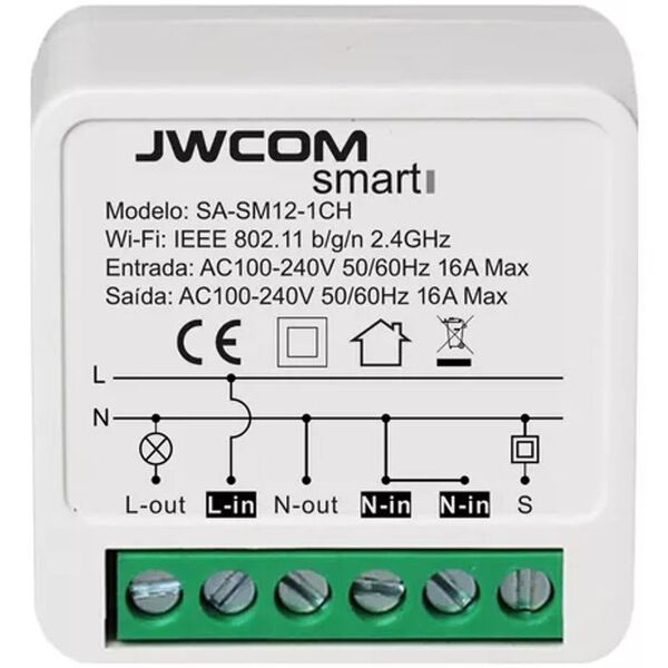 Interruptor Relé Mini Inteligente Wi-fi 1 Canal Jwcom | Leroy Merlin