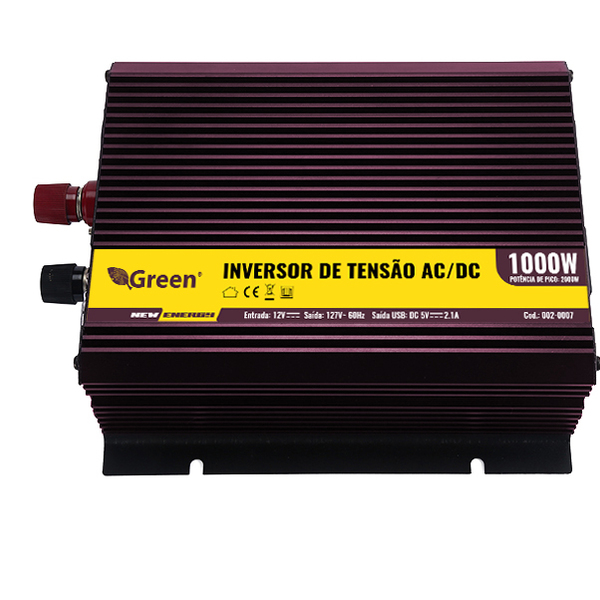 Inversor Conversor De Tensão 1000w 12v P/ 127v Tomada C/ Usb | Leroy Merlin