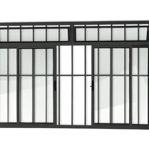 Janela De Alumínio 04 Folhas Com Basculante Preto - 120x150 | Leroy Merlin