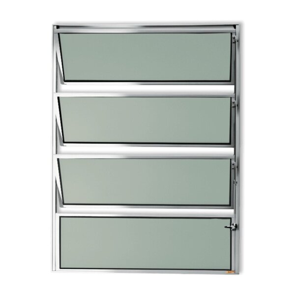 Janela Basculante De Alumínio 80x40cm Com Vidro Boreal Anodizado Master ...