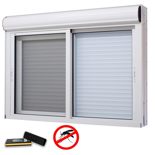 Janela Com Persiana Integrada 120x150 Alumínio Branco Acionamento Por ...