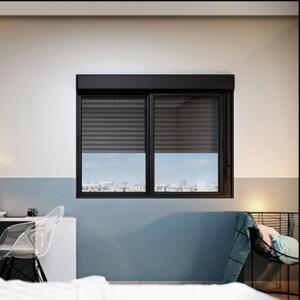 Janela Com Persiana Integrada Em Alumínio 2 Folhas Preto - 120x160 ...