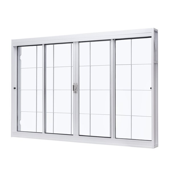 Janela De Aço De Correr Central 100x150cm 4 Folhas Com Grade ...