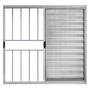 Janela De Alumínio Brilhante Veneziana De Correr 3 Folhas Com Grade ...