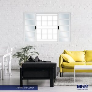 Janela De Correr 4 Folhas Grade Quadriculada Sem Vidro 100x100 Mgm ...