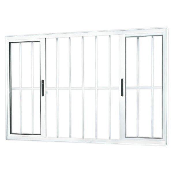 Janela De Correr Alumínio 4 Folhas Com Grade Mgm Sólida 120x120cm Vidro ...