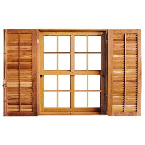 Janela De Madeira Guilhotina 140x120cm 4 Folhas Rodam Imbuia | Leroy Merlin