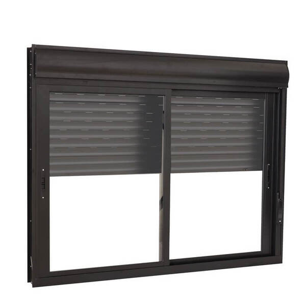 Janela Integrada Veneziana Em Alumínio 120 X 120 X 12 Cm 2 Folhas Preto ...