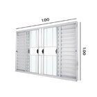 Janela Veneziana Abertura Central 6 Folhas Grade Vidro Liso 100x100cm ...
