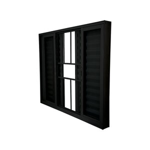 Janela Veneziana Abertura Central Premium 6 Folhas Grade Vidro Liso ...