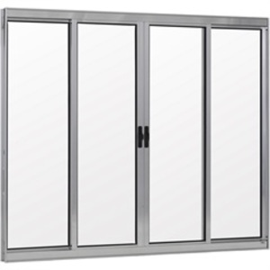 Janela Vitro 4 Folhas Sem Grade Alumínio Brilhante - 1,00(a) X 1,00(l ...