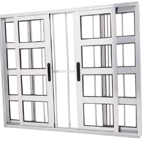Janela Vitro Travessa 4 Folhas Alumínio Brilhante Linha 25 Com Grade ...