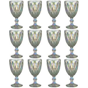 Jogo 12 Taças De Vidro 325ml Diamond Lyor Furta Cor Servir Água Suco ...