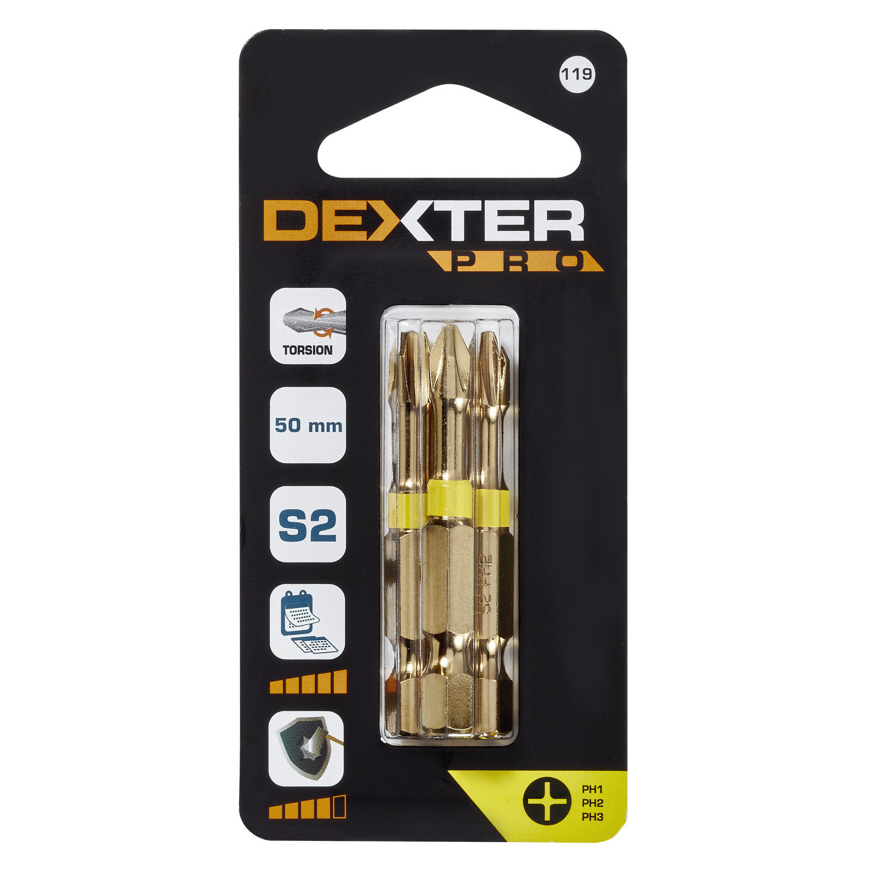 [LeroyMerlin] Dexter Pro Kit Bits de Torção Phillips PH1/PH2/PH3 50mm R ...