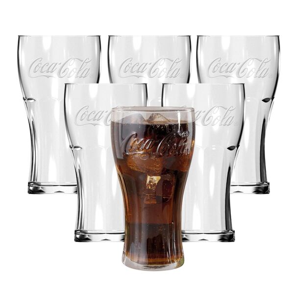 Jogo Copo Coca-cola Contour Vidro 300ml 6 Unidades - Nadir | Leroy Merlin