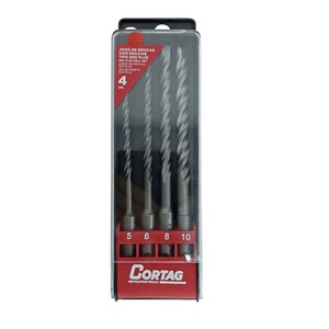 Jogo De 4 Brocas Ponta De Metal Duro P/ Concreto Encaixe Sds Plus Cortag | Leroy Merlin