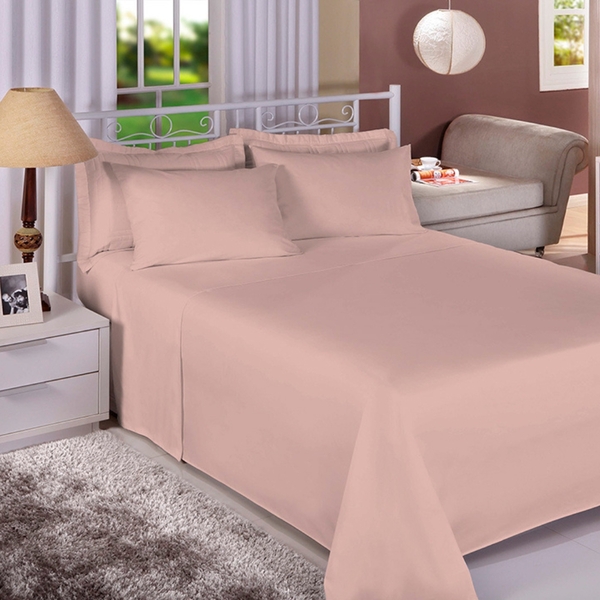 Jogo De Cama Casal Liso 130 Fios Fiori Rosa Antigo | Black Friday Leroy ...